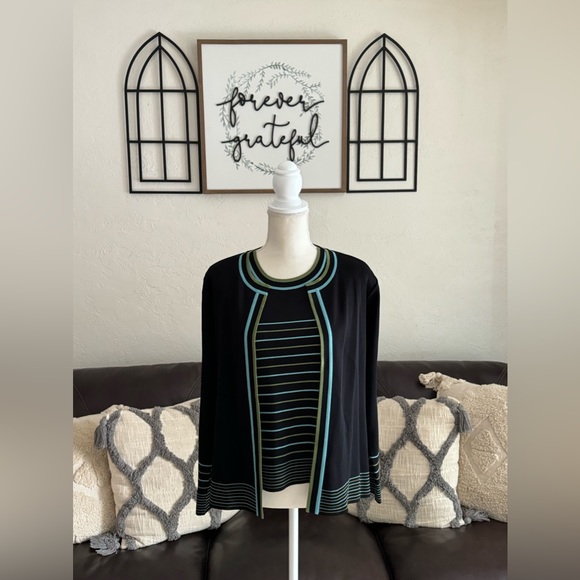 Misook | Sweaters | Exclusively Misook 2 Piece Open Front Cardigan Tank ...